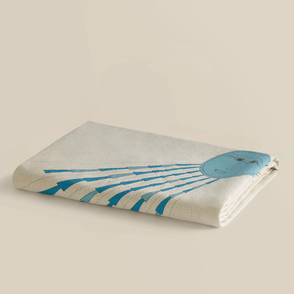 Stellar Hand-Printed Linen Bed Throw