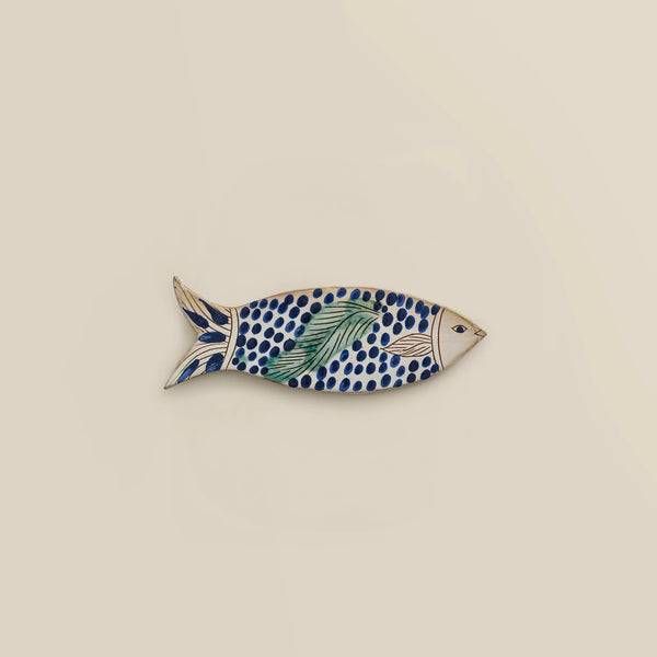 Dotty Fish Hand-Painted Fayoum Pottery Wall Art